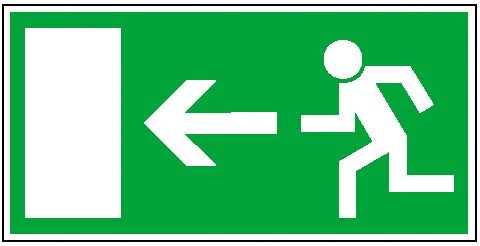 Rettungszeichen: Rettungsweg links | Aluminium | 30x15cm online kaufen